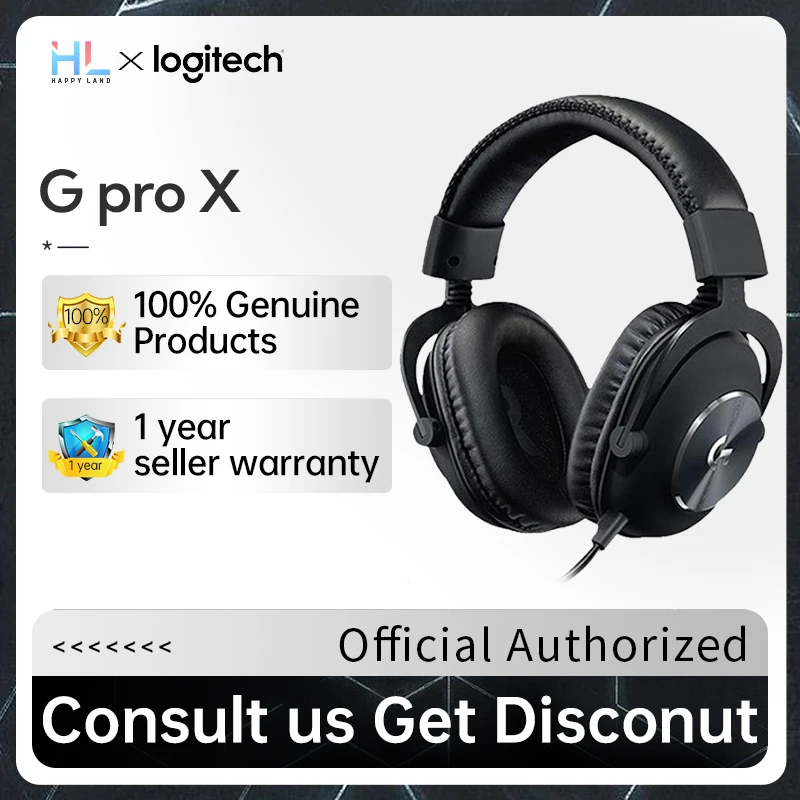 Original-Logitech-G-PRO-X-Wire-Gaming-Headset-With-Microphone ...
