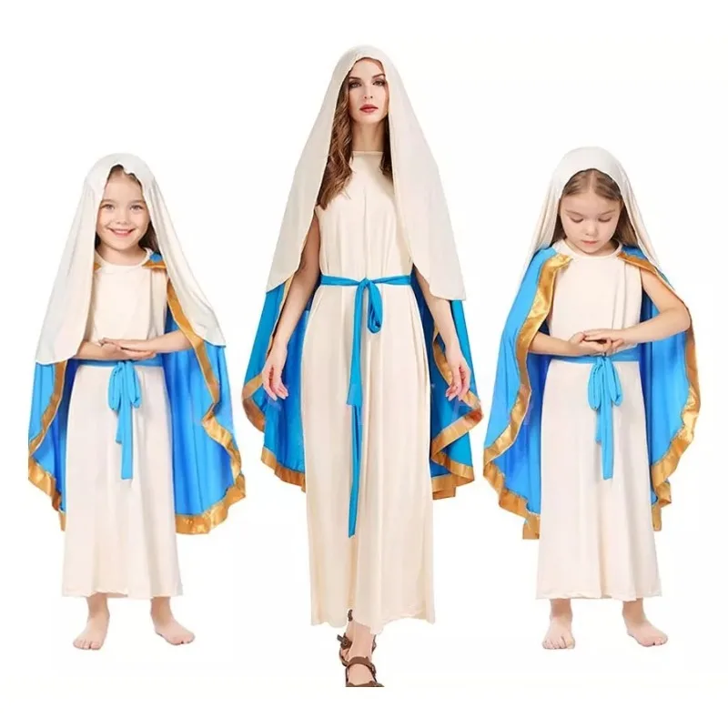 Virgin Mary Cosplay Sleeveless Robe Dress for Women and Girls Cape ...