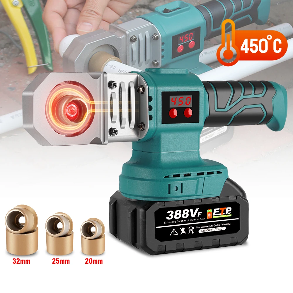 Yofidra 450° Max Plastic Electric Welding Machine PE/PB/PPR Water Pipe Melter with 3 Replacement ...