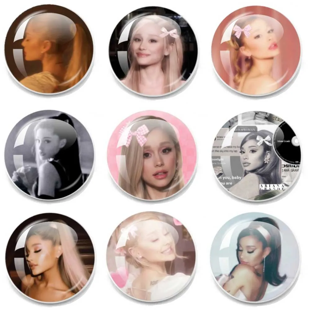 Singer A-Ariana G-Grande Pin Meme Glass Cabochon Brooches Badge Lapel ...