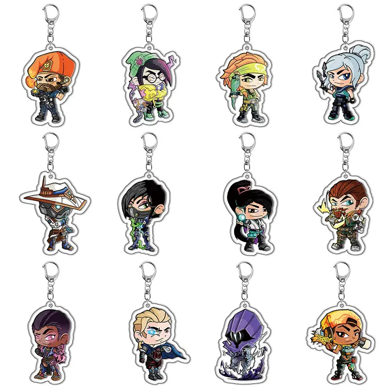 Game-Valorant-Keychain-Cute-Sage-Killjoy-Jett-Sova-Cypher-Pendant-Key ...