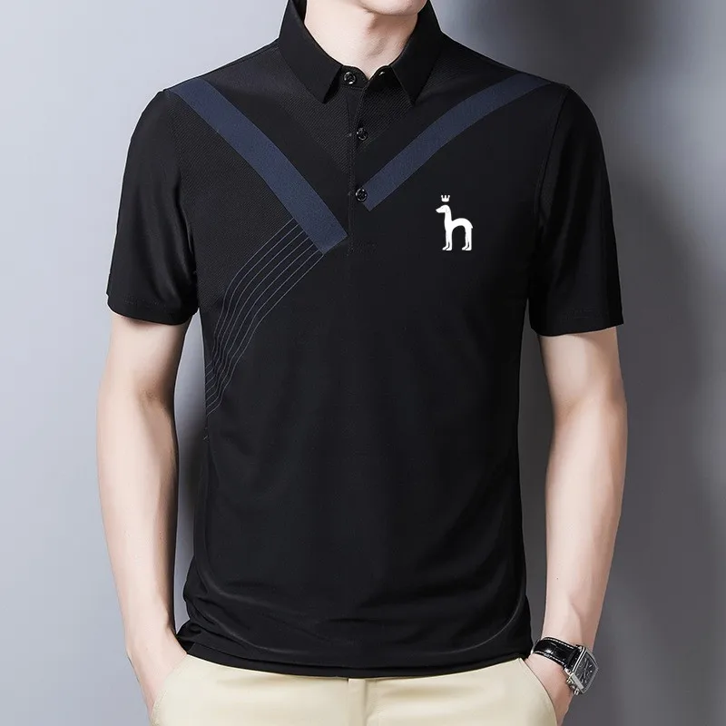 Embroidery HAZZYS Logo Men's T shirts Short Sleeved Tops Men's Polo ...