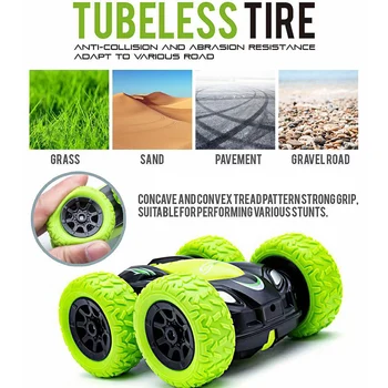 Rc Car High-Speed Double-Sided Remote Control Flip Stunt Cars 2.4G Wireless Cool led lights ...