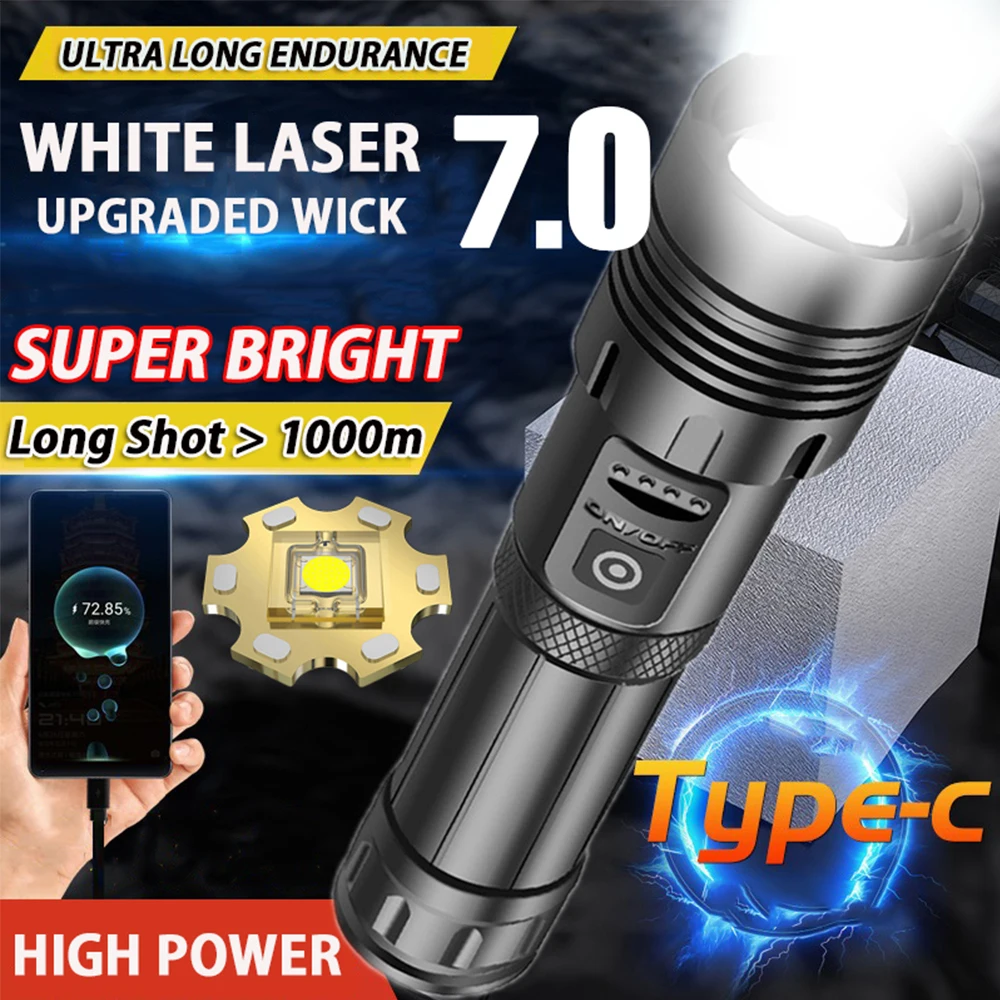 High-Power-Led-Flashlight-Rechargeable-High-Lumens-Flashlight-with-7 ...