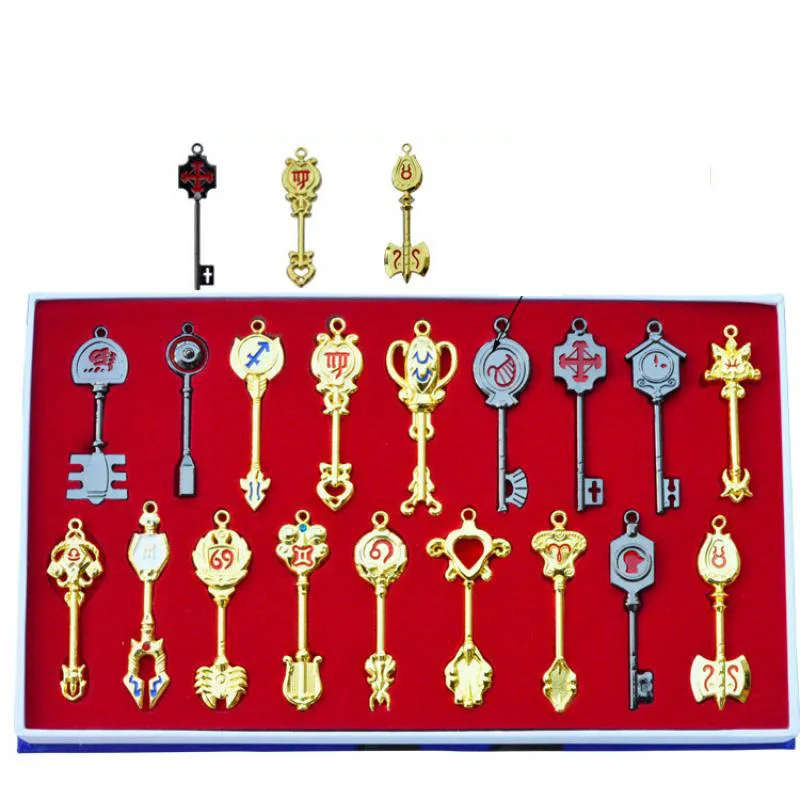 18Pcs-Anime-Cartoon-Fairy-Tail-Key-Set-12Th-Palace-Lucy-Star-Spirit-12 ...