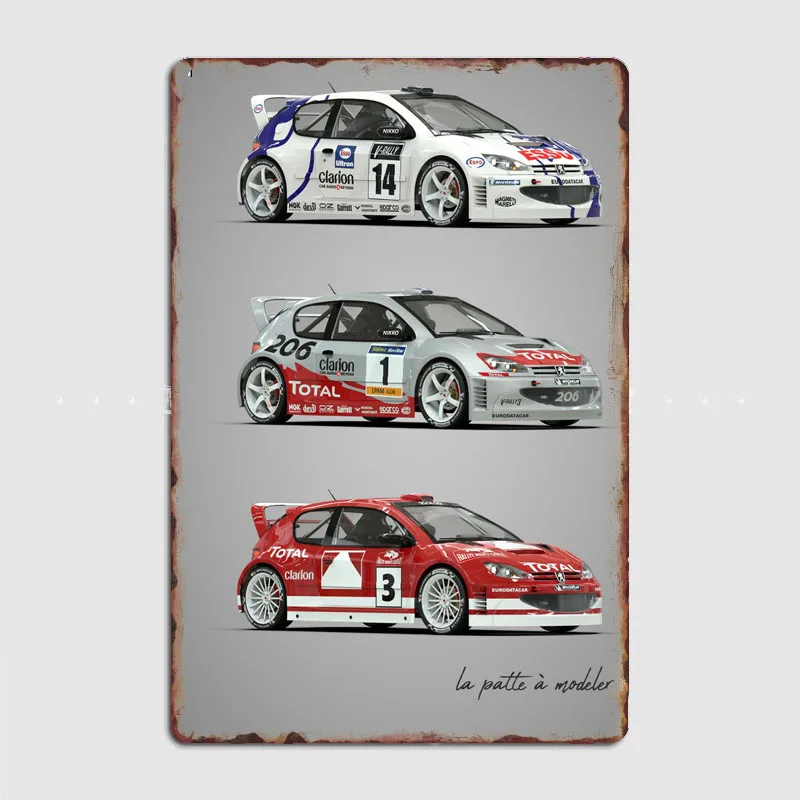 206-WRC-Rally-Cars-Metal-Sign-Poster-Garage-Room-Decor-Living-Custom ...
