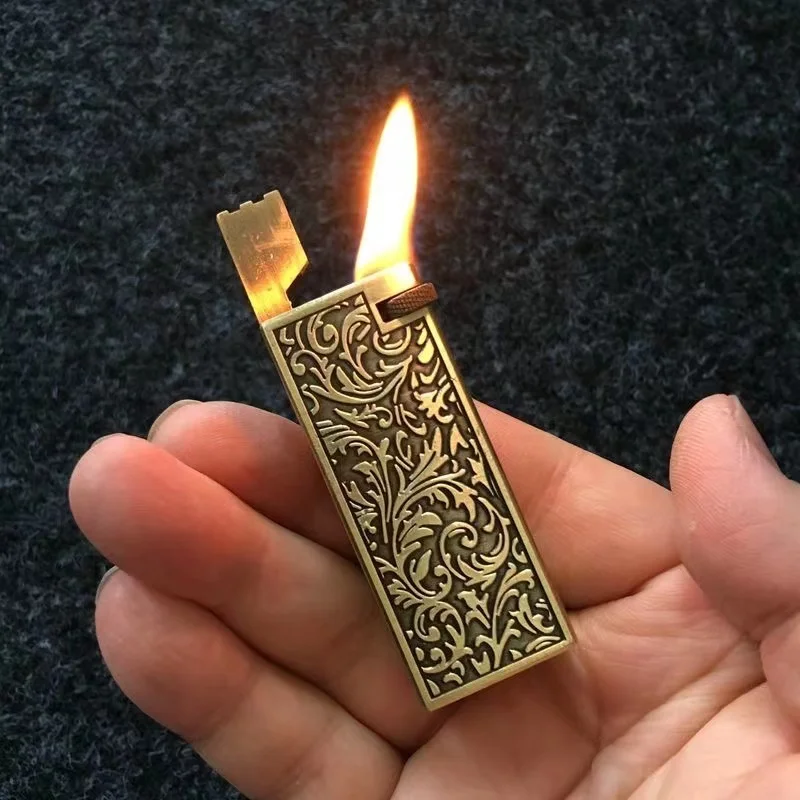 Unusual-Retro-Kerosene-Lighter-Side-Slip-Wheel-Metal-Cigarette-Lighter ...