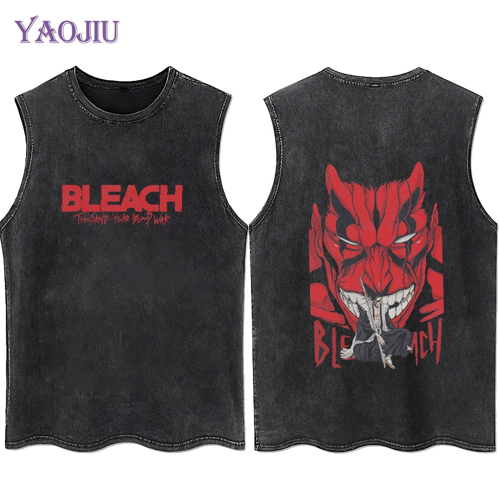 Anime Bleach Tank Tops Men Women Zaraki Kenpachi Printed Sleeveless ...