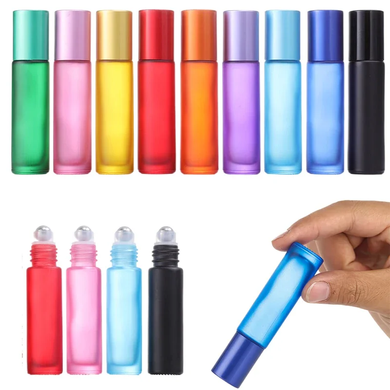 5Pcs-5-10ml-Portable-Frosted-Glass-Essential-Oil-Roller-Bottles-Mini ...