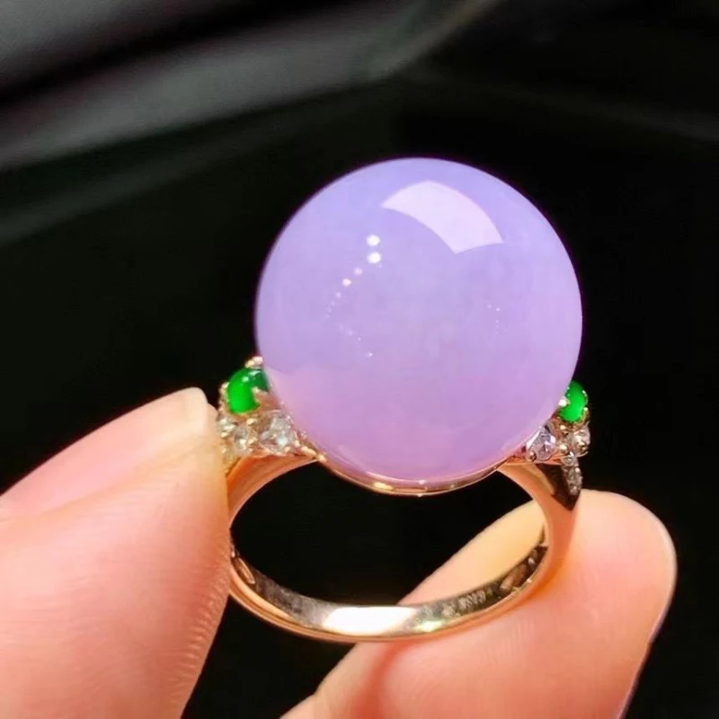 New-in-classic-natural-ice-violet-chalcedony-large-round-bead-rings-for-women-exquisite-luxury ...