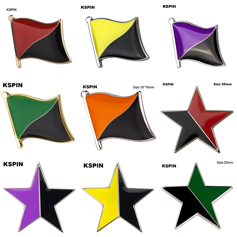 anarcho-communist-Flag-Lapel-Pin-Badges-For-Clothes-In-Patches-Rozety ...