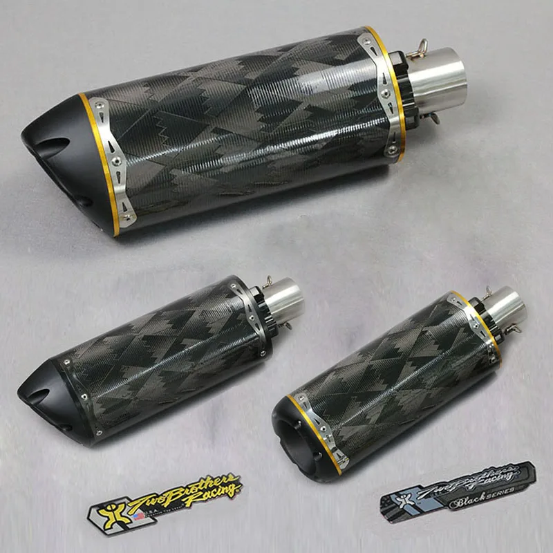 51mm-Motorcycle-Exhaust-Pipe-Carbon-Fiber-USA-Two-Brothers-Muffler-CNC-Steel-Escape-Moto-For ...