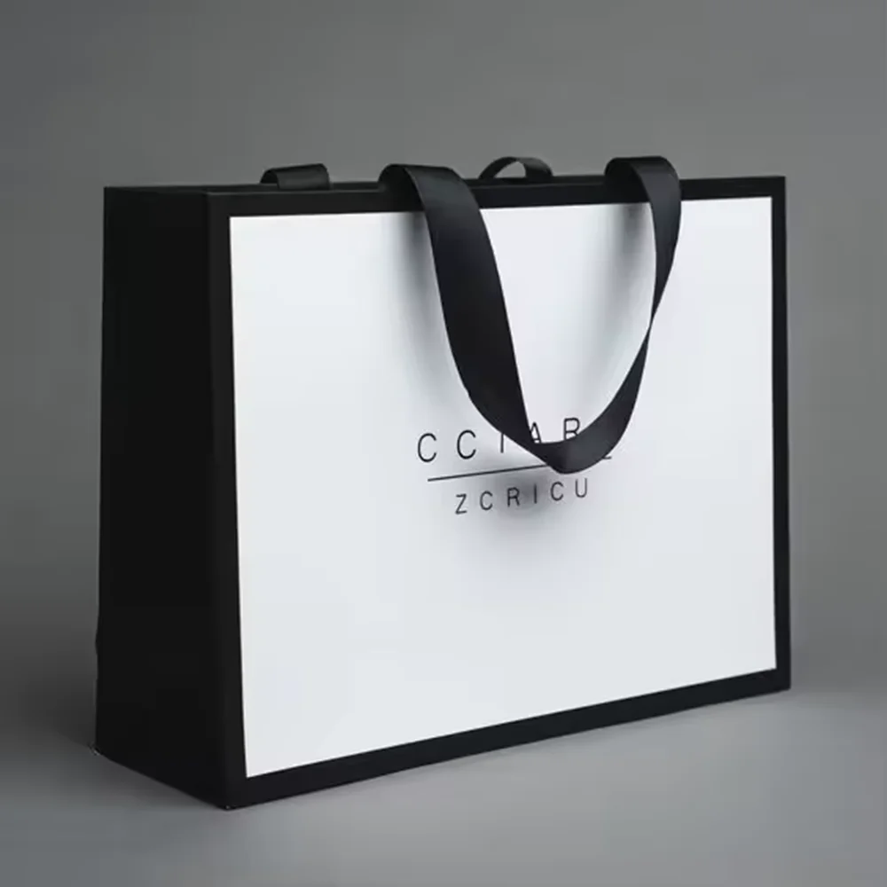 500Pcs-Lot-Custom-Luxury-Clothing-Packaging-Shopping-Paper-Bags-with ...