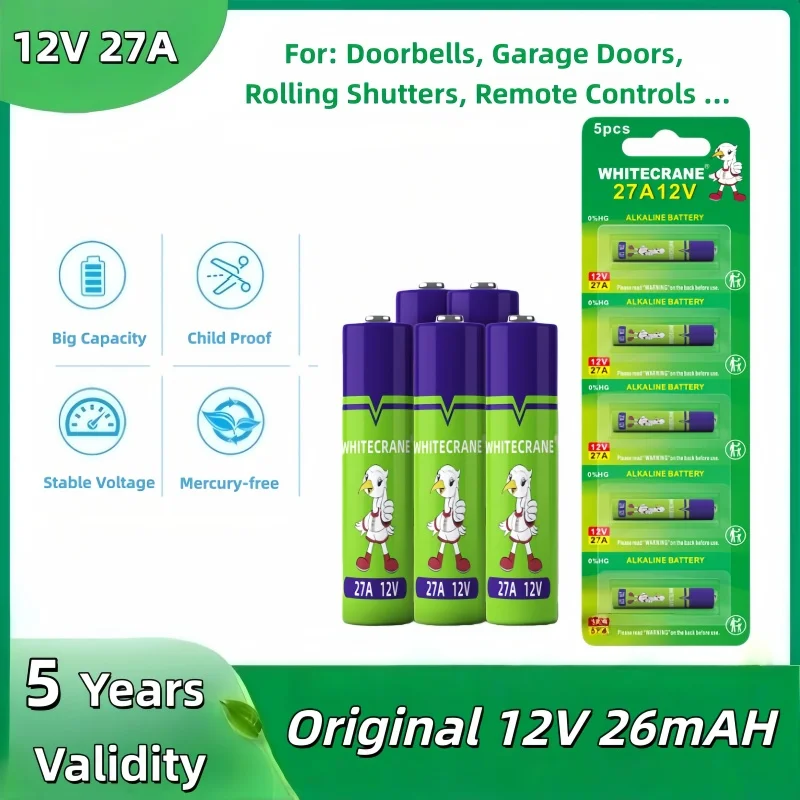 Original 5-100Pcs A27 12V Alkaline Battery L828 MN27 GP27A LR27A For ...