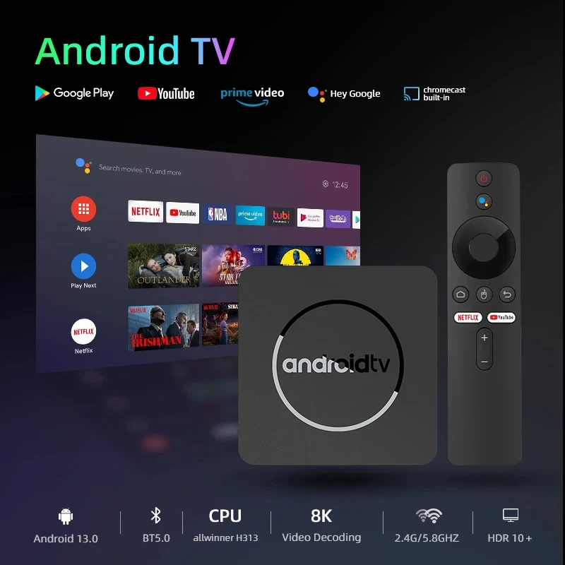 Transpeed-Android 13 IPTV Box, ATV Dual WiFi com Aplicativos de TV ...