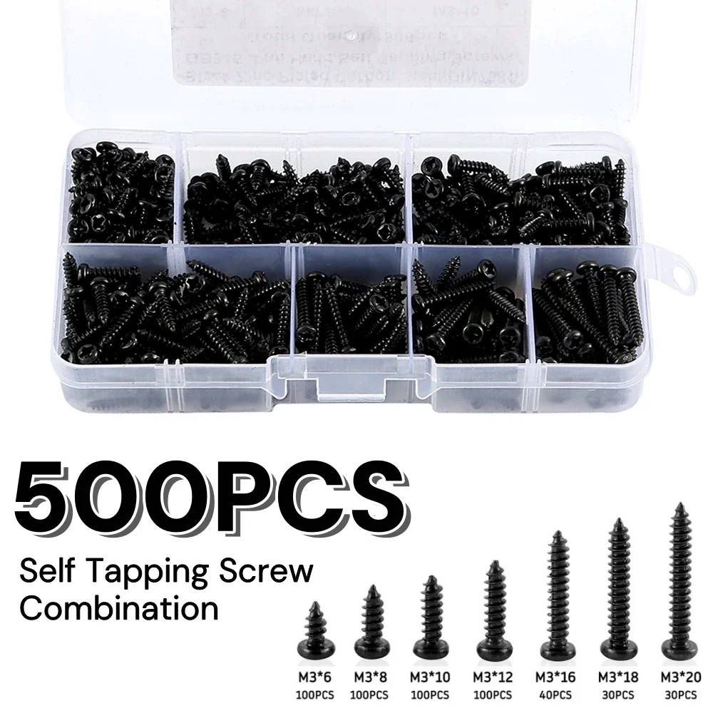 500/340/200PCS M3 Screw Cross Head M3/M4/M3.5/M4.8 Self Tapping Screw ...