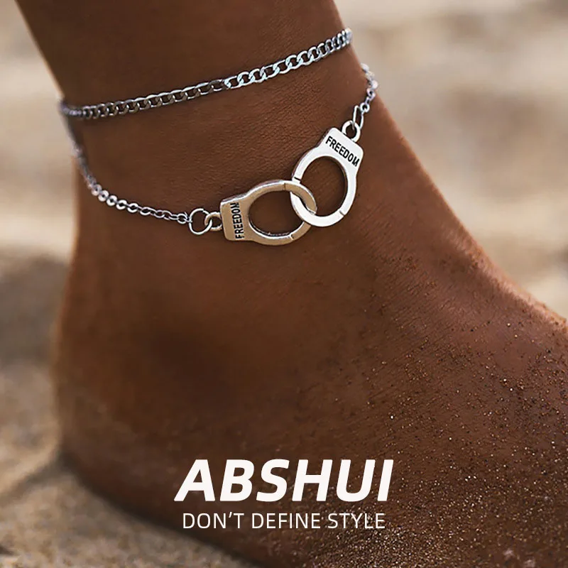 New Exaggerated Fashion Trend Silver Beach Double Layer Single Layer ...