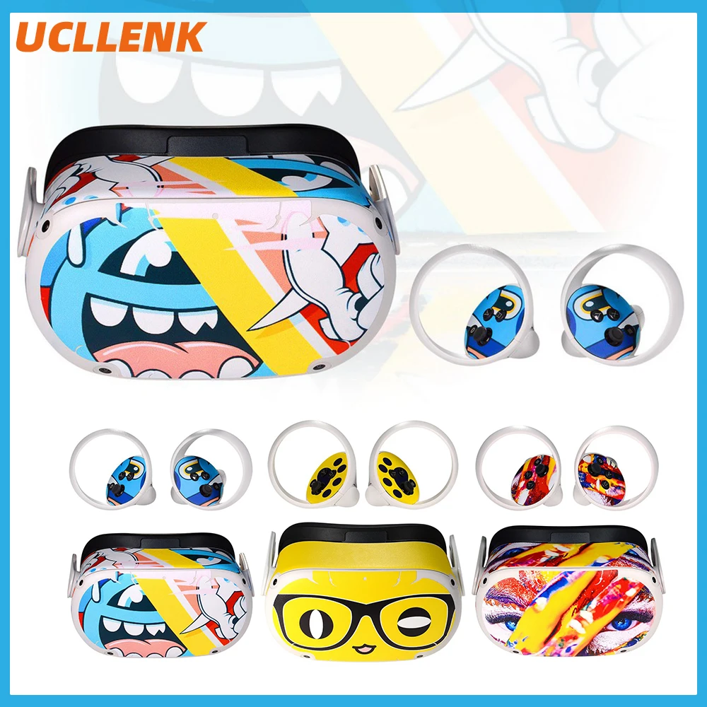 Decal-Skin-Sticker-for-Quest-2-PVC-Stickers-VR-Glasses-Controller-Cute ...