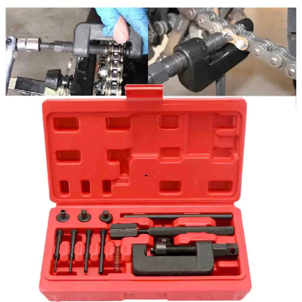 Motorcycle Bike Chain Breaker Splitter Link Riveter Universal Bikes Riveting Tool Set kit ...