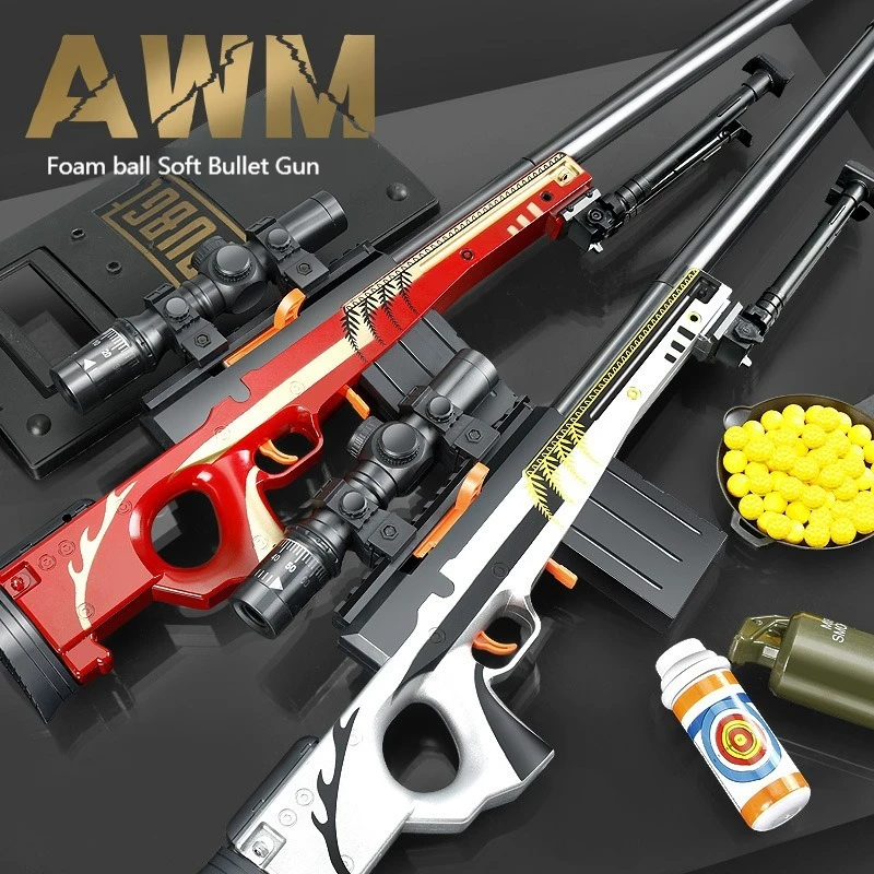 AWM-Manual-Foam-Ball-Toy-Gun-Blaster-Shooting-Launcher-Model-Rifle ...