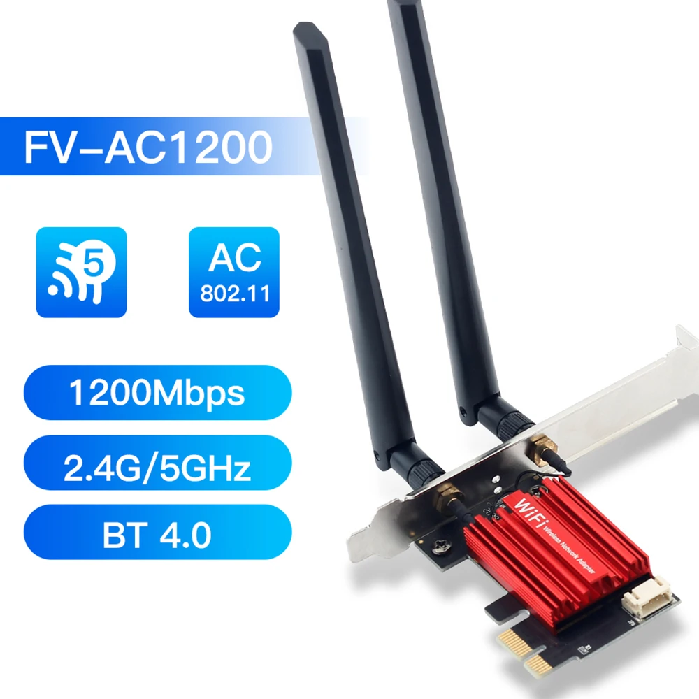 AC1200-WiFi-5-PCIE-WiFi-Adapter-Wireless-Network-Card-Bluetooth-4-0 ...