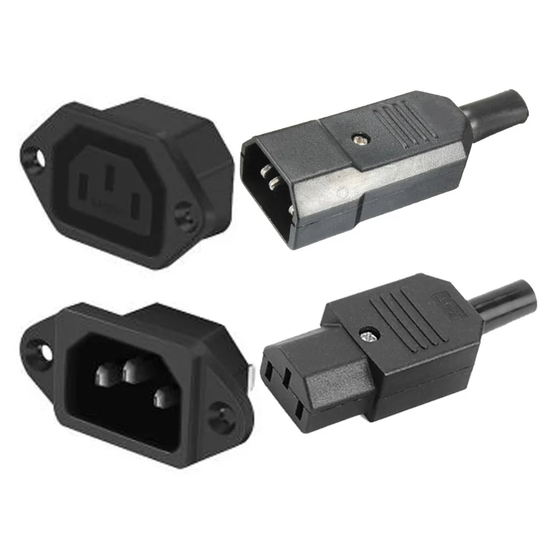 Black-IEC320-C13-C14-AC-Power-Panel-Socket-PDU-UPS-Rewirable-Wiring ...