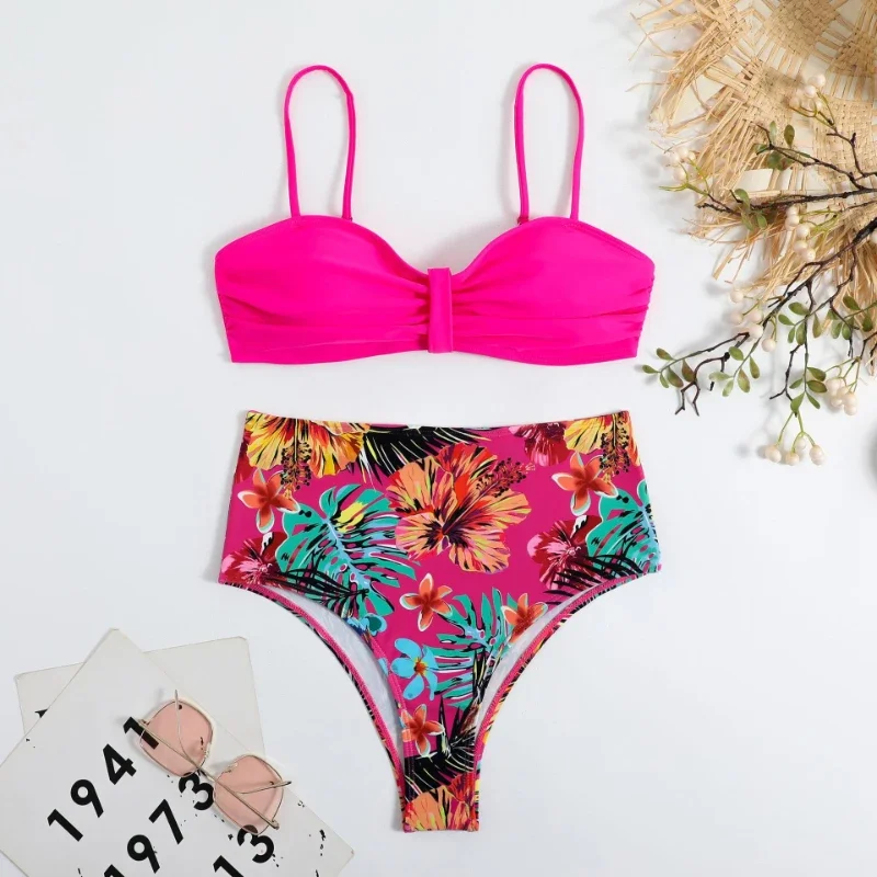 2024 New Bikinis Lemon Print Swimsuit High Waist Bikini Sets Flower ...