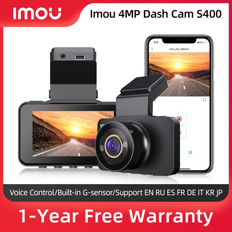 IMOU S400 Dash Cam 4MP Car DVR Video Recorder Night Vision Voice ...
