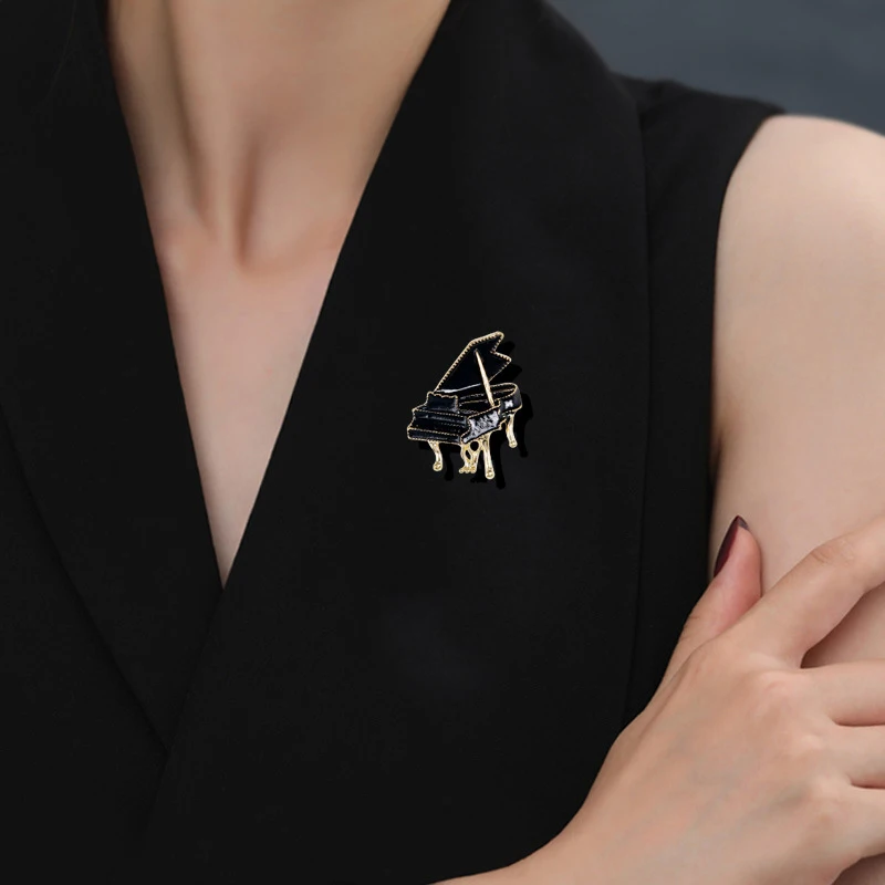 Fashion-Enamel-Black-Enamel-Piano-Brooches-Women-Alloy-Instruments ...