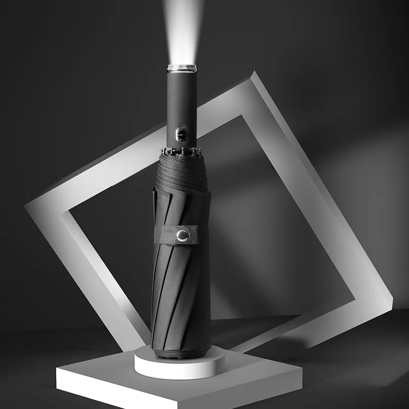 Fully-Automatic-UV-Umbrella-With-LED-Flashlight-Reflective-Stripe ...