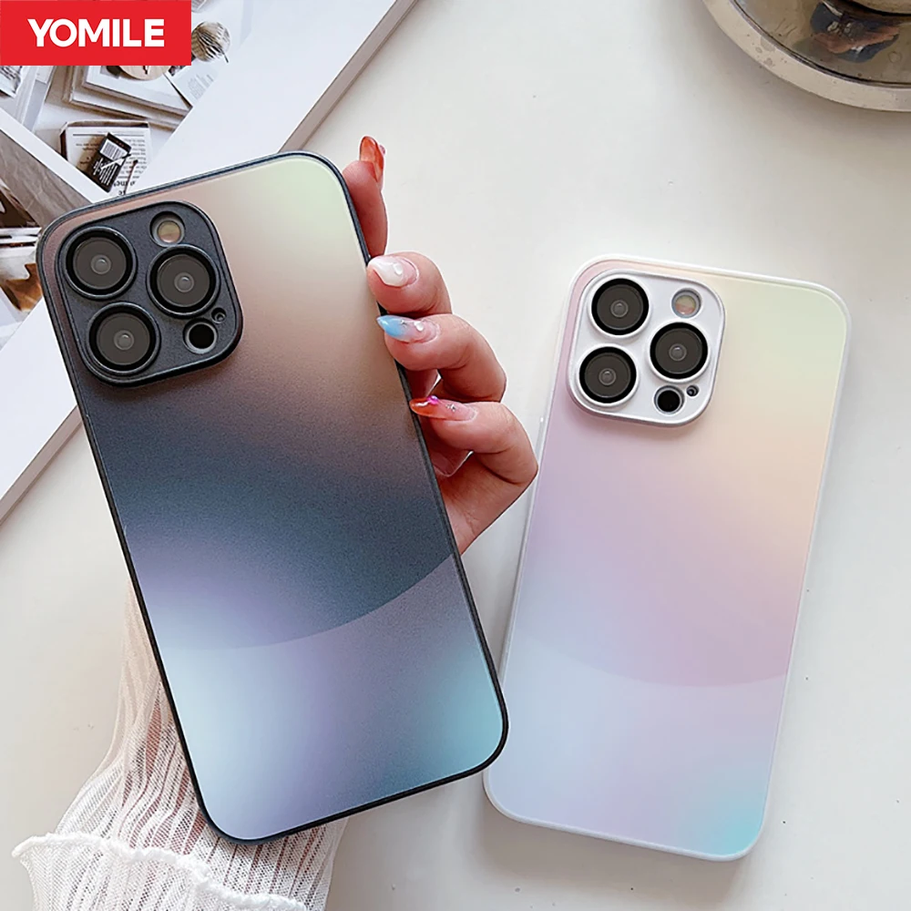 Luxury-Rainbow-AG-Matte-Glass-Gradient-Case-For-iPhone-15-14-13-12-11 ...
