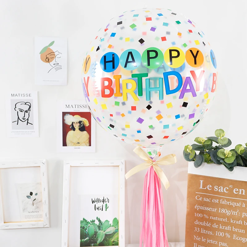 1pc Tansparent Cartoon Bear Bobo Balloon Happy Birthday Kid Gift Baby ...