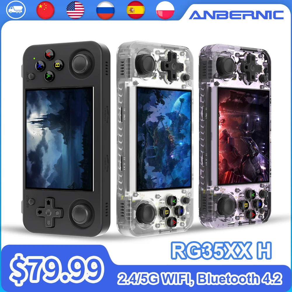 ANBERNIC RG35XX H Handheld Game Console 3.5-inch IPS Screen Linux H700 Retro Video Games Player ...
