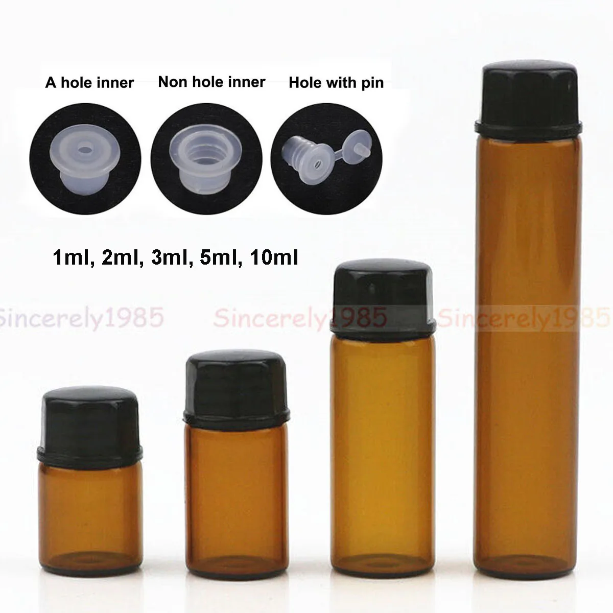 100pcs-1ml-2ml-3ml-5ml-Drams-Amber-Glass-Bottle-Orifice-reducer-Insert ...