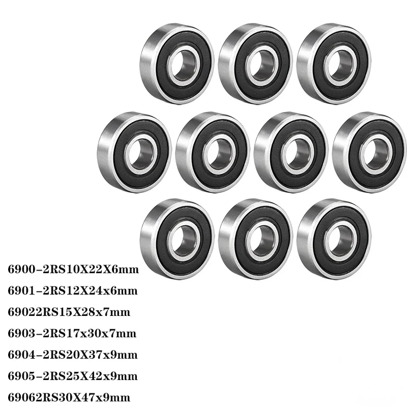 10pcs-Bearing-6900-6901-6902-6903-6904-6905-6906-2RS-RS-Deep-Groove ...