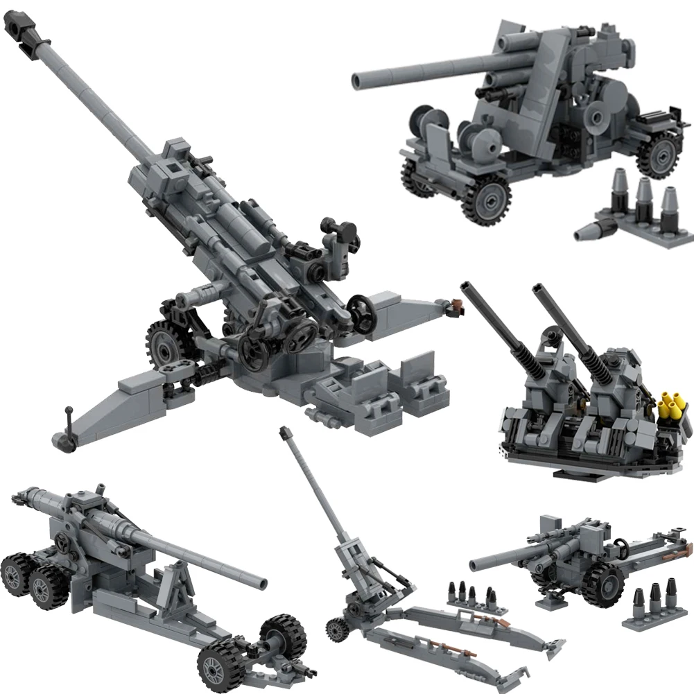 WW2-Military-Weapons-Toy-Brick-Howitzer-Anti-Aircraft-Anti-Tank-Gun ...