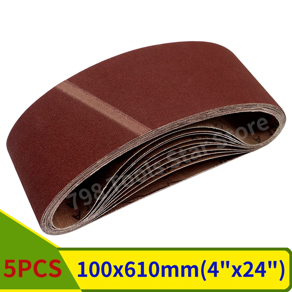 5-Pieces-610-100mm-Sanding-Belts-40-1000-Grits-Wood-Soft-Metal ...