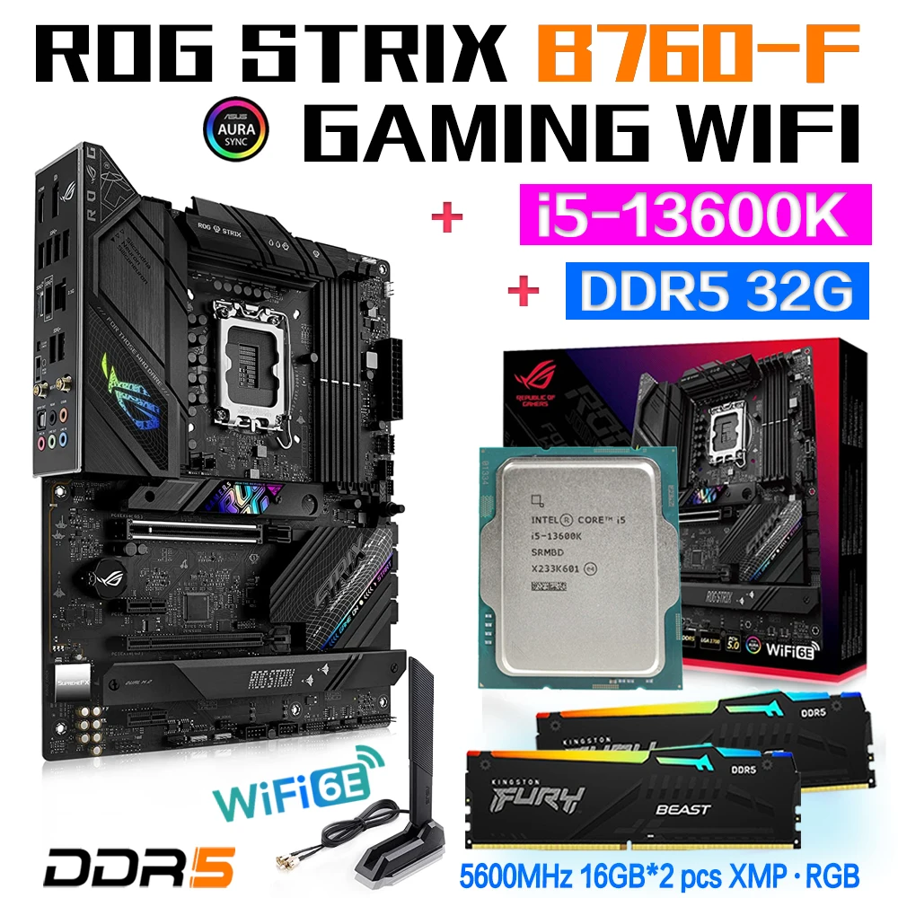 ASUS-Intel-B760-ROG-Gaming-Motherboard-Suit-Core-i5-13600K-CPU-Kit ...