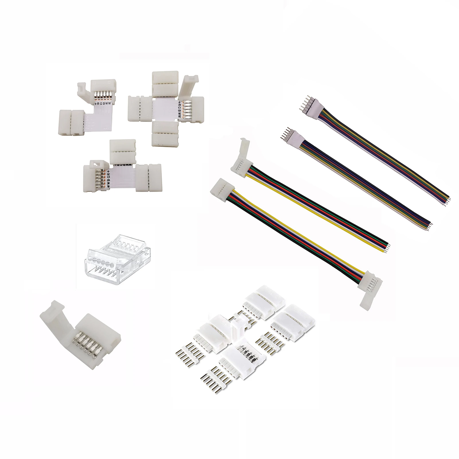 5pcs/lot 12mm 6PIN 6 Pin RGB+CCT L Shape or T shape No Soldering Easy ...