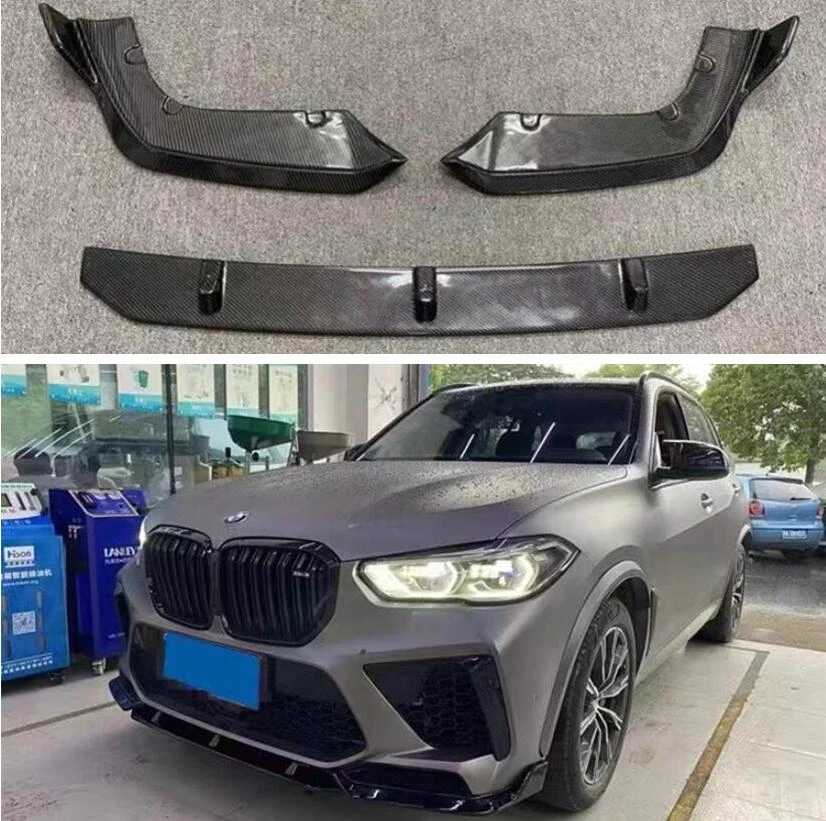 REAL CARBON FIBER Front Bumper Lip Splitters Cup Flaps Cover For BMW X5 ...