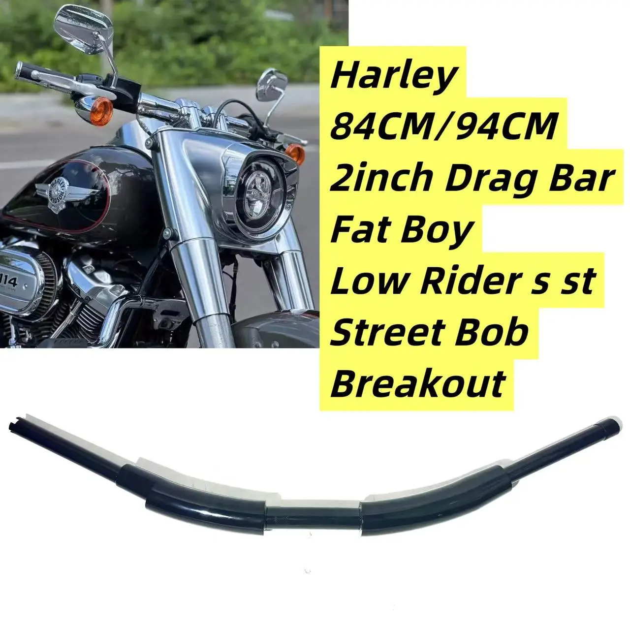 2 Inch Drag Bar For Harley Fat Boy Low Rider Street Bob Breakout 883 ...