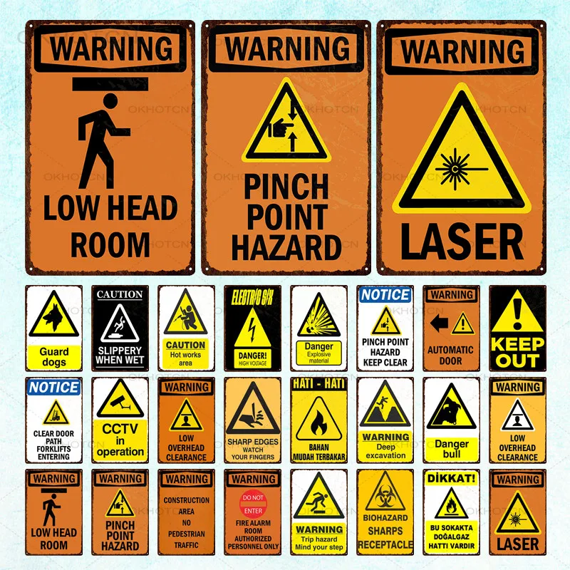 Warning-Tin-Signs-Danger-Signage-Coffee-Bar-Restaurant-Metal-Print ...