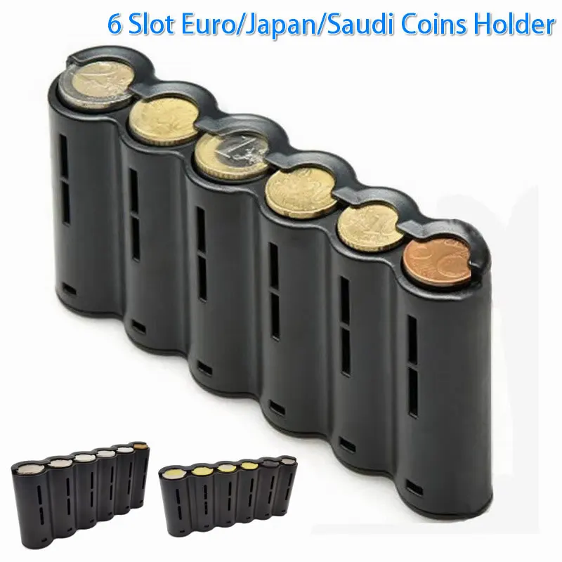 6-Slots-Euro-Coin-Dispenser-Japan-Saudi-Coin-Holder-Sorter-Collector ...