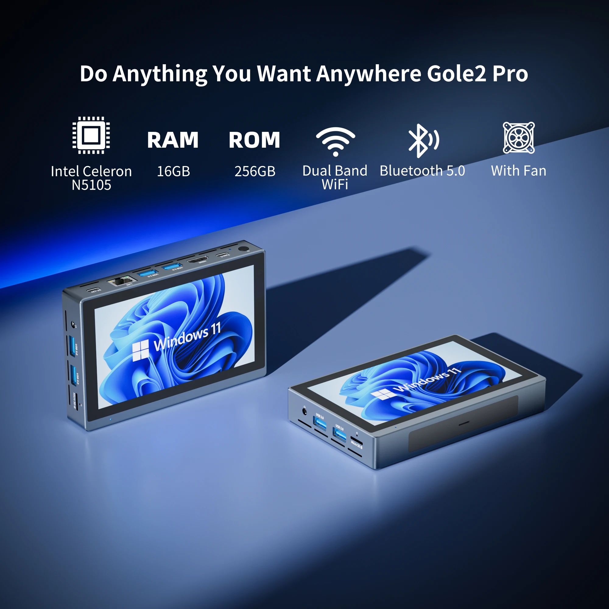 Higole 2 Pro Tablet Pad Industrial Windows 11 Tablet Mini PC 5.5 inch ...