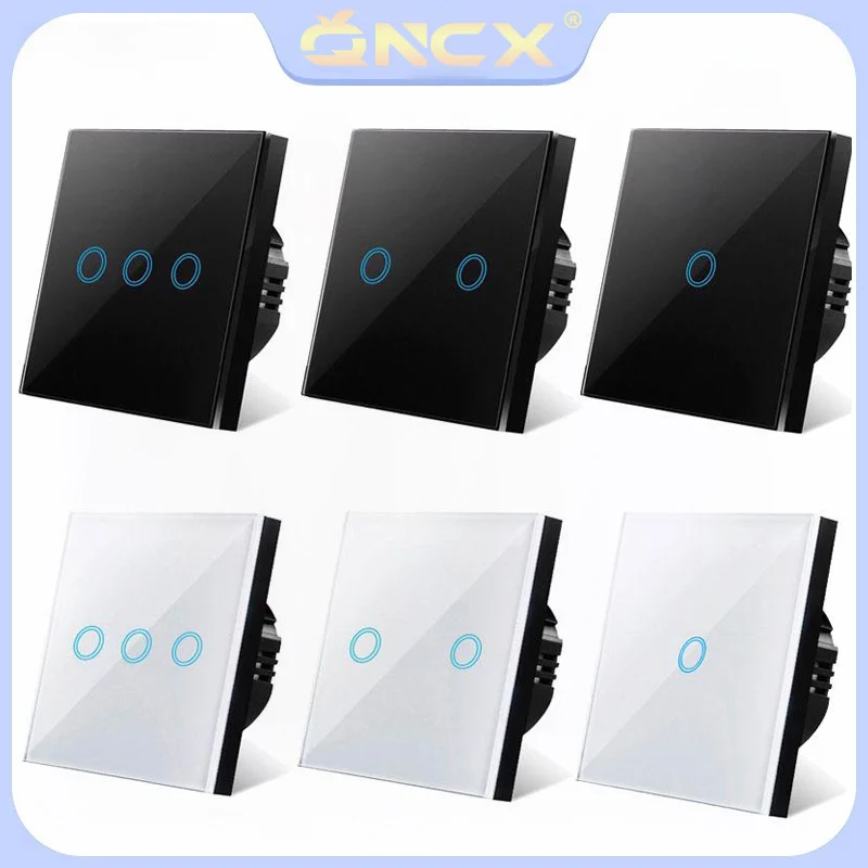 QNCX-EU-Touch-Switch-Light-Sensor-Switches-LED-Crystal-Glass-Panel-Wall ...