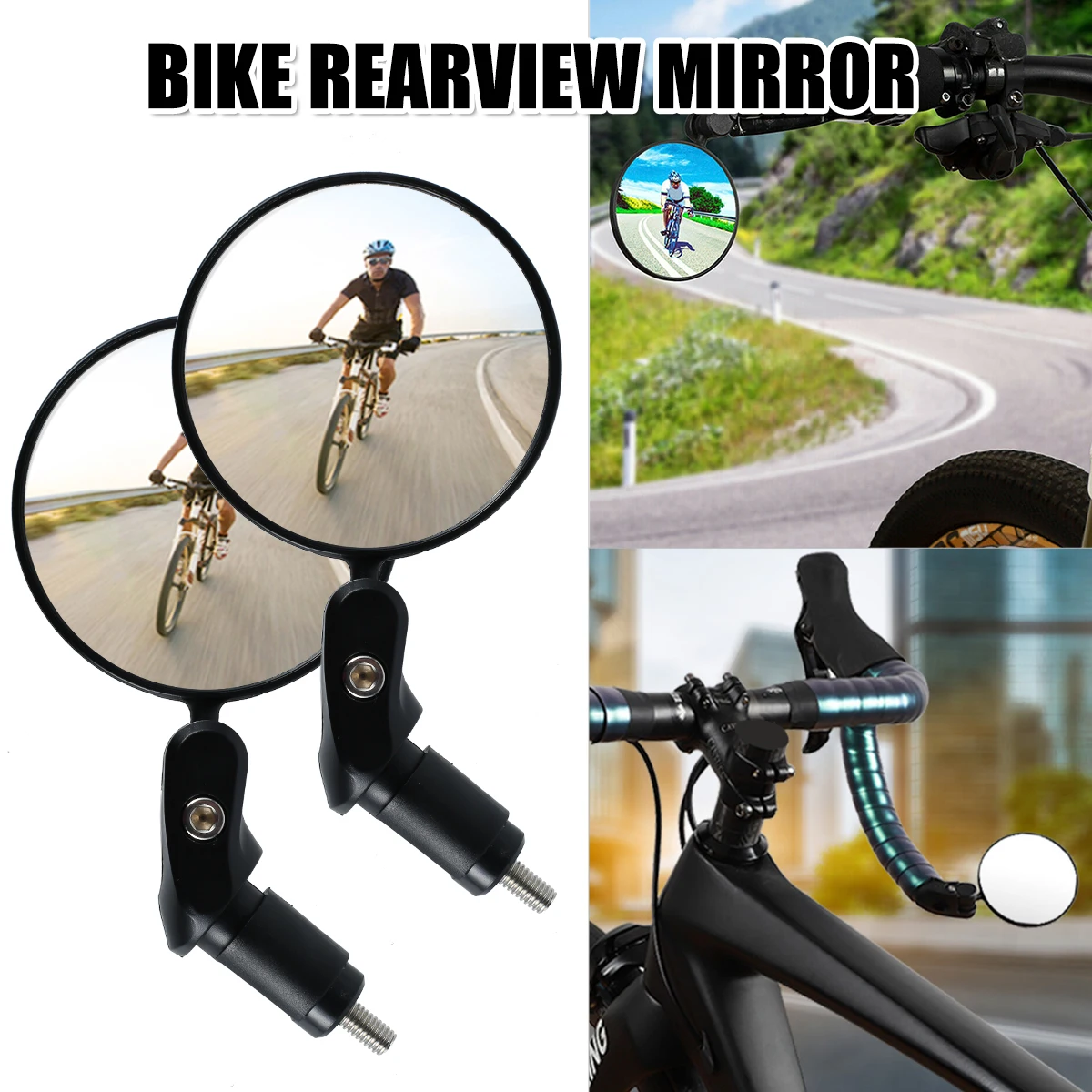 1-2Pcs-Bike-Rearview-Mirror-Adjustable-Wide-Angle-Cycling-Handlebar ...
