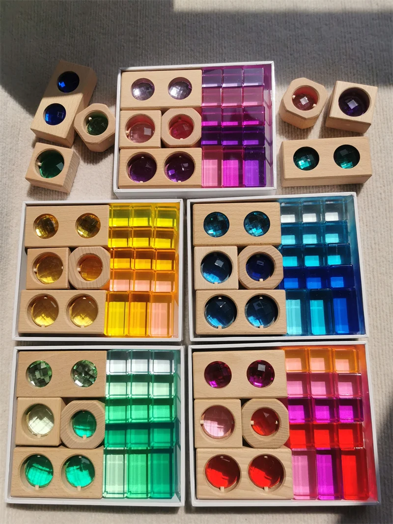 Wooden-Montessori-Toys-See-Through-Blocks-Mixed-Acrylic-Gems-for-Kids ...