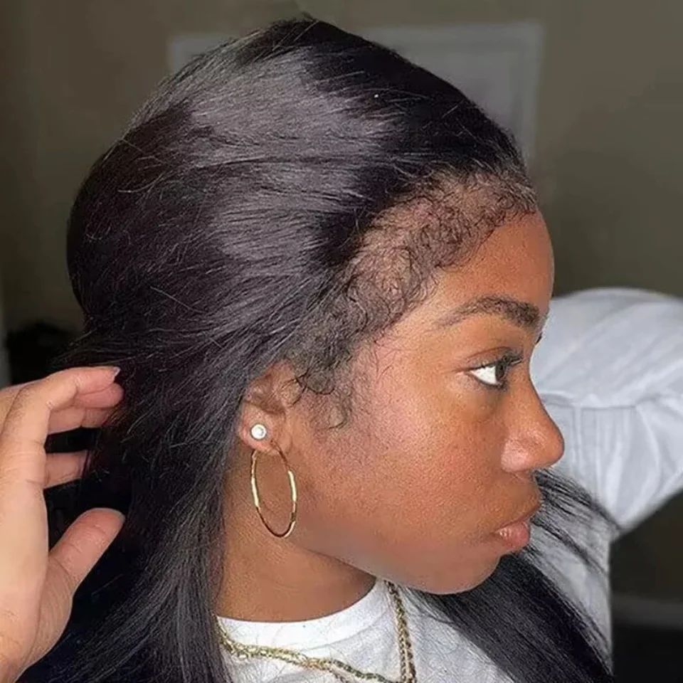 4C-Curly-Baby-Hair-Wigs-Straight-13x4-Lace-Front-Human-Hair-Wigs-Pre ...