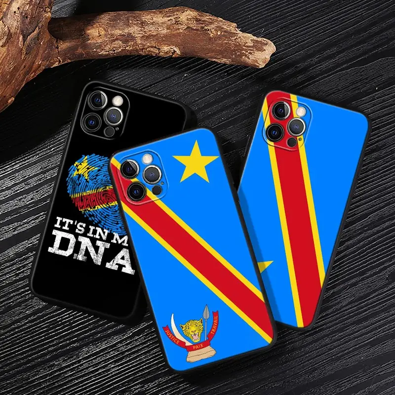 Democratic-Republic-Of-The-Congo-Flag-Black-Cover-For-Apple-iPhone-15 ...