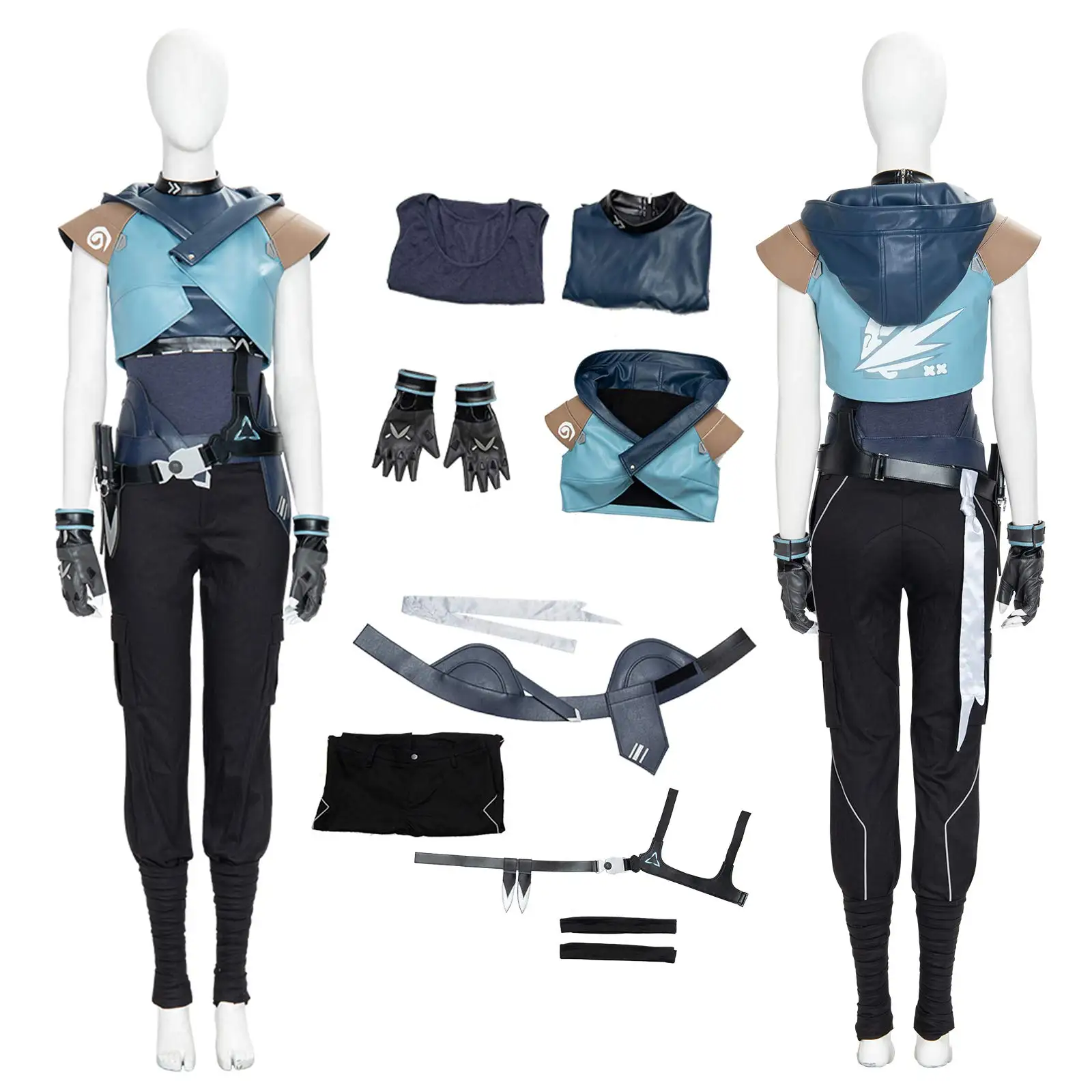 Game-Valorant-Jett-Cosplay-Costume-Blue-Women-Halloween-Outfits-Full ...